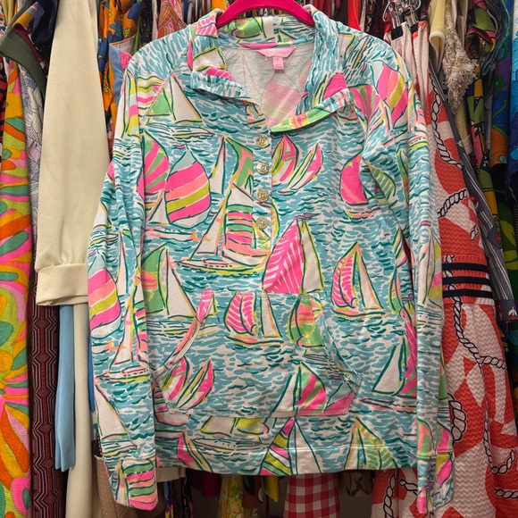 Lilly Pulitzer | Tops | Lilly Pulitzer You Gotta Regatta Popover Xs ...